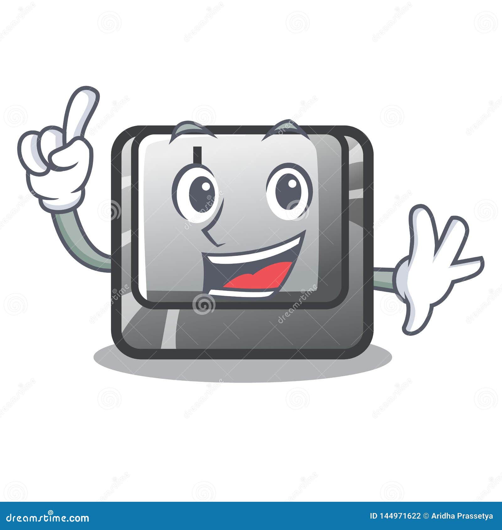 Finger Button I Isolated in the Cartoon Stock Vector - Illustration of ...