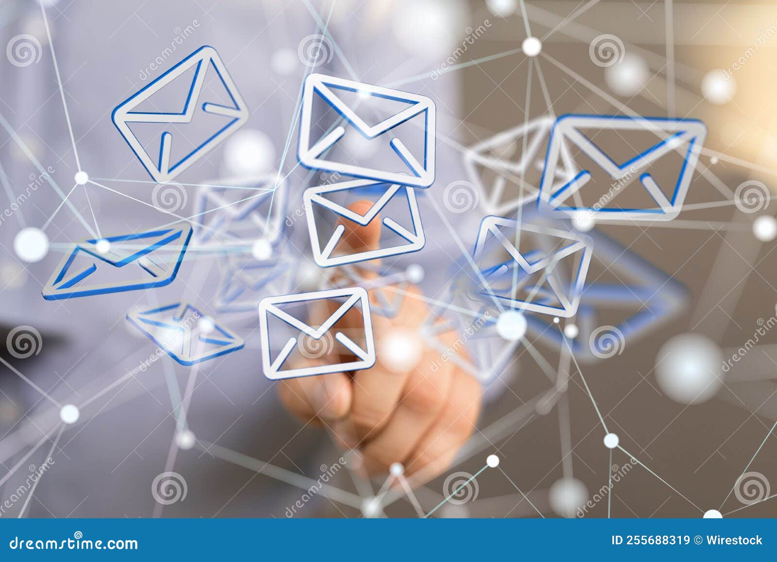 Finger Choosing from E-mail Icons - Contact Support Service and ...