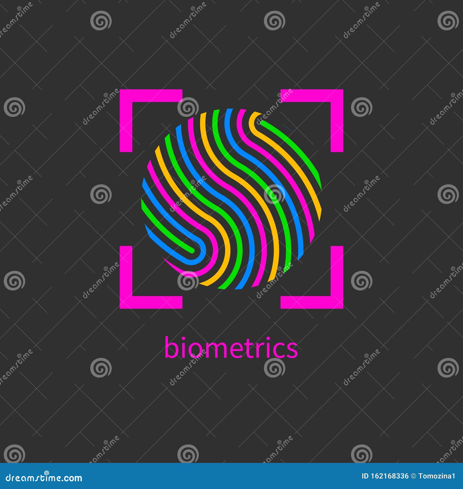 Finger circle print icon stock vector. Illustration of phone - 162168336