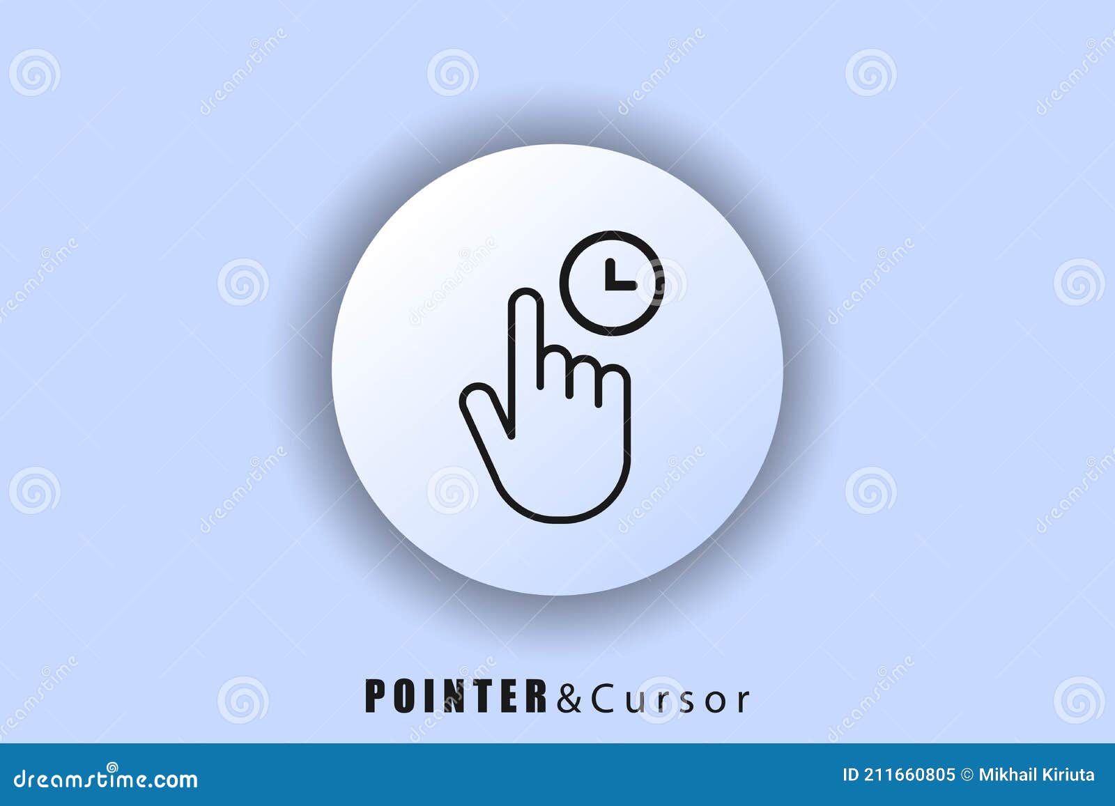 Finger Click, Cursor. Button for Web. Hand Pointer Clicking Icon. Icon for User Interface ...