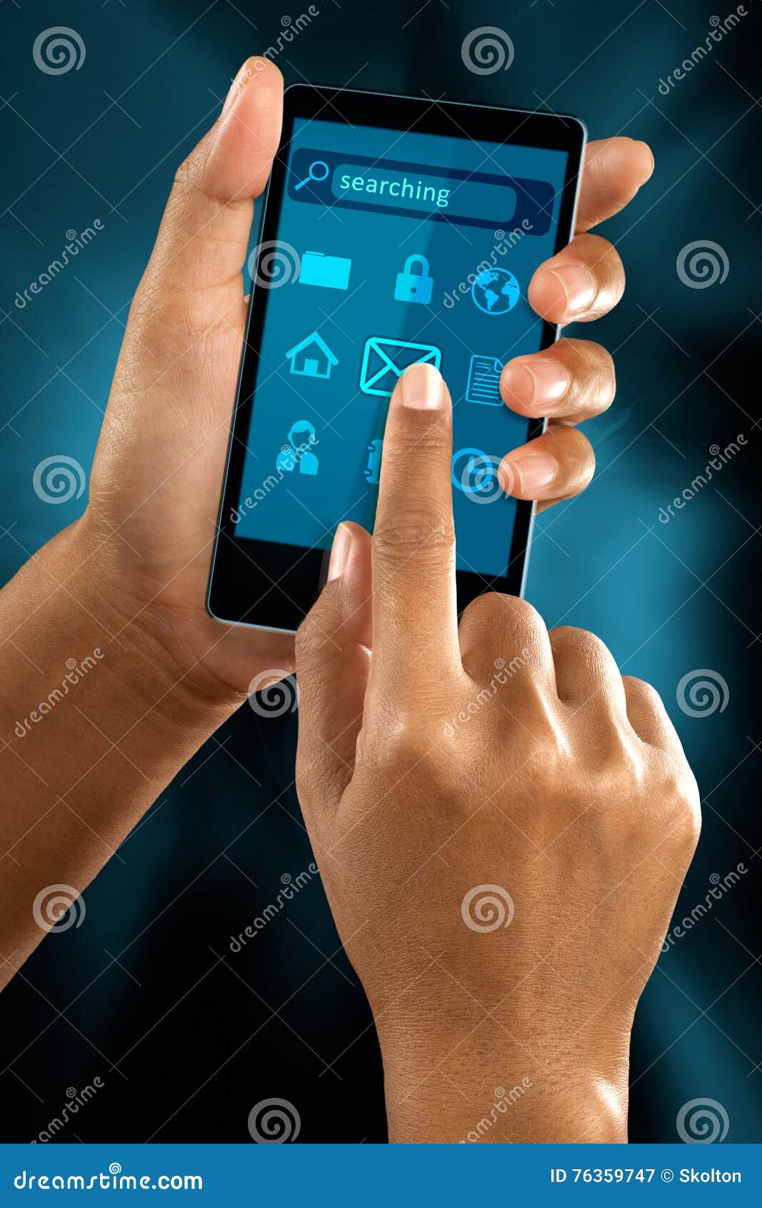 Finger Clicking a Mail Icon Stock Image - Image of protection, menu ...
