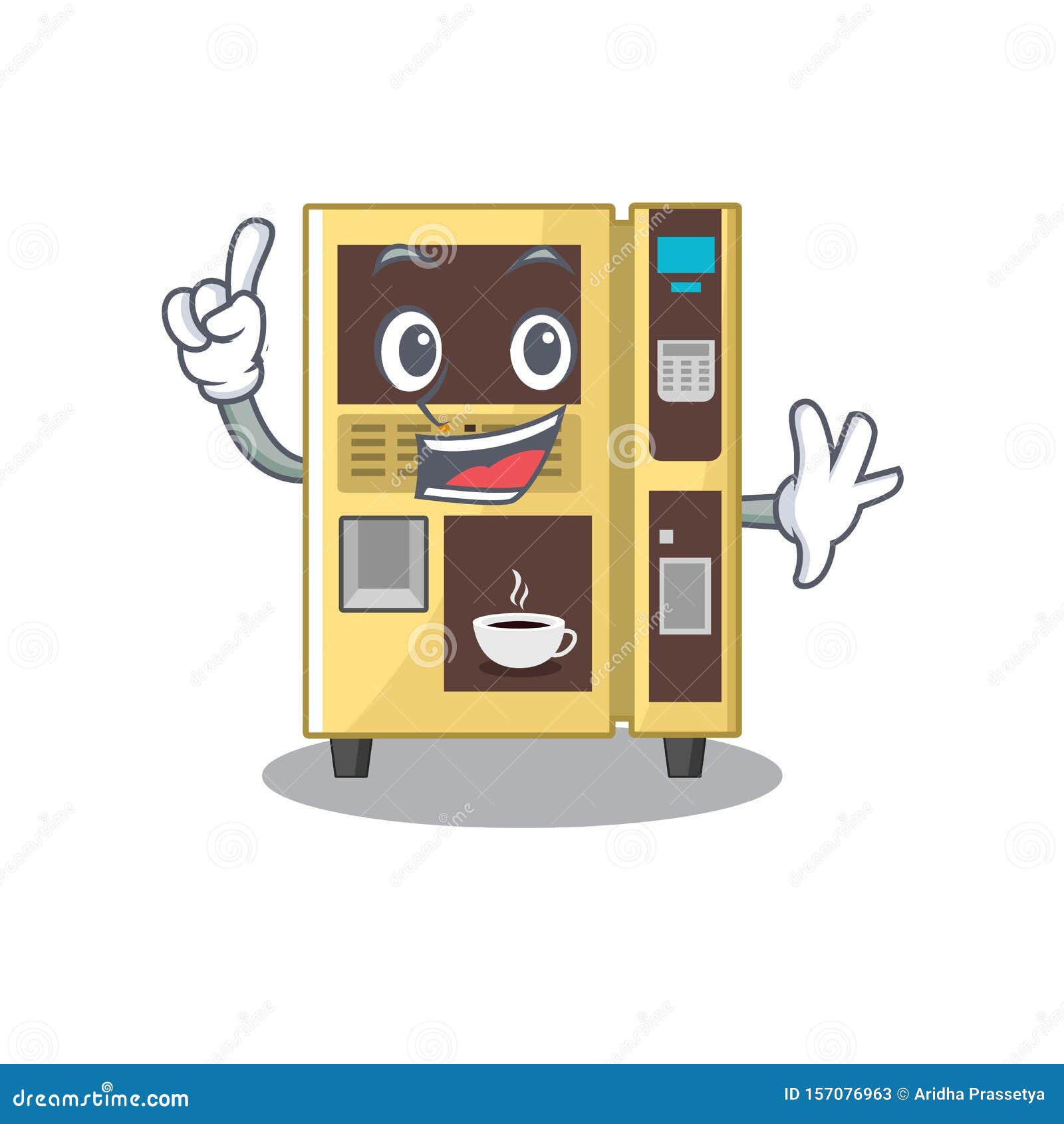 Finger Coffee Vending Machine in the Cartoon Stock Vector ...