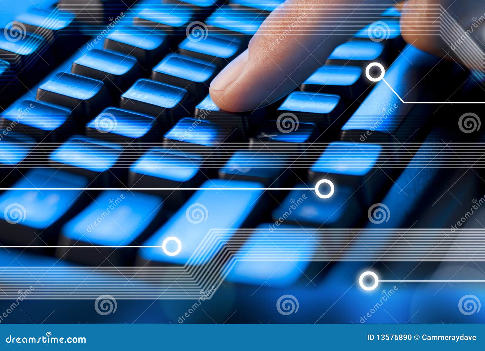Finger on Computer Keyboard Stock Photo - Image of abstract, computer ...
