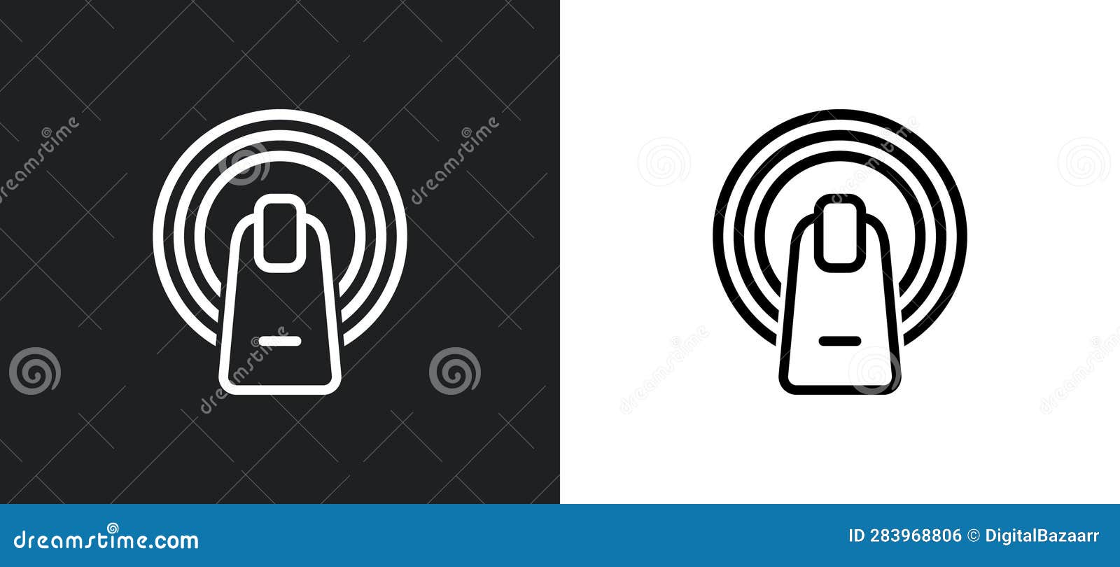 Finger Control Outline Icon in White and Black Colors. Finger Control ...