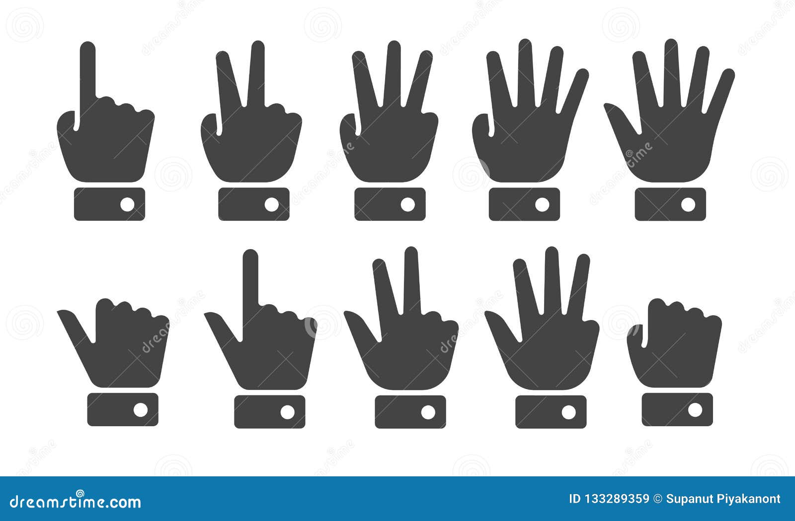 Finger counting icon stock vector. Illustration of human - 133289359