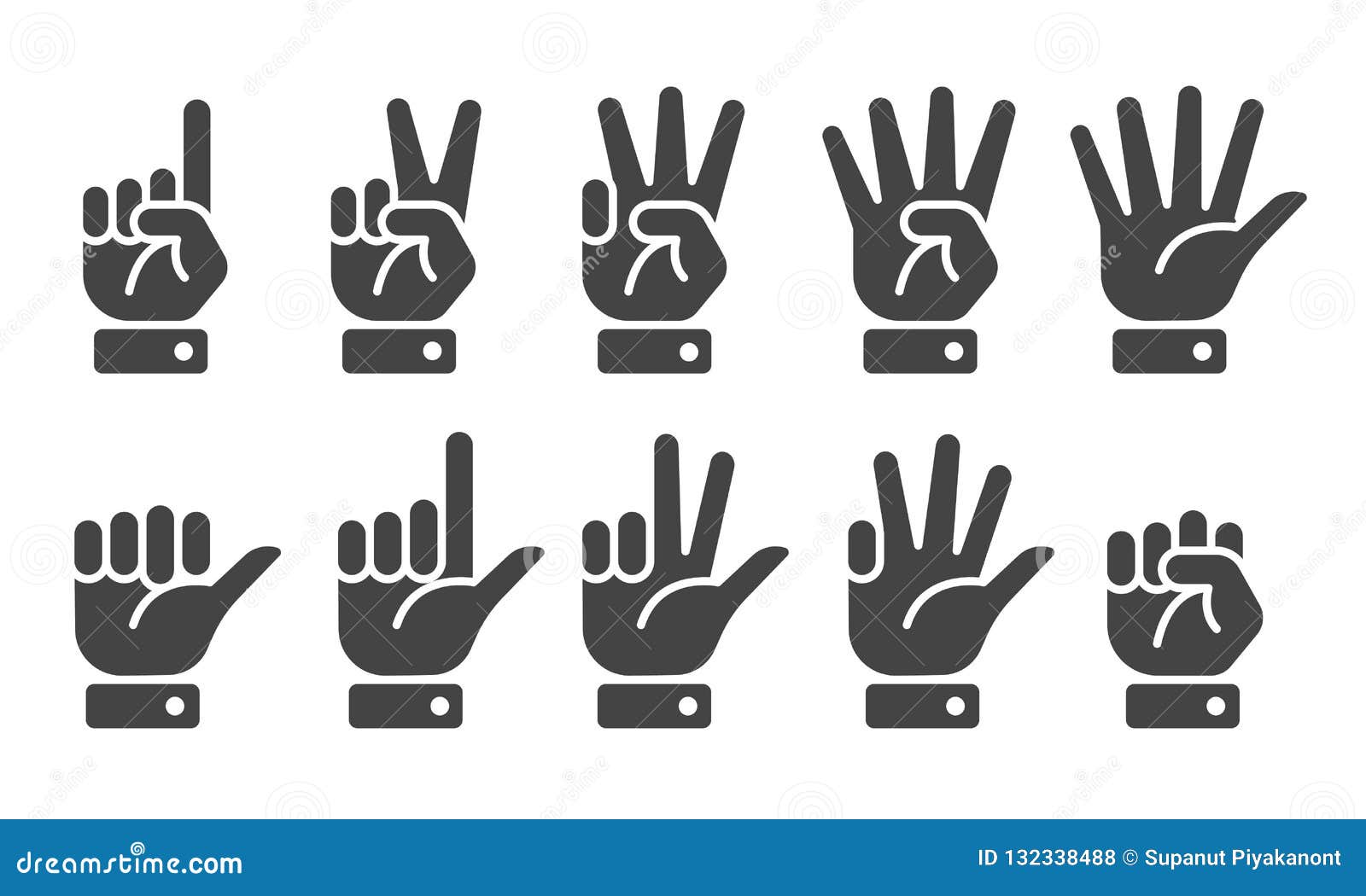 Finger counting icon stock vector. Illustration of black - 132338488