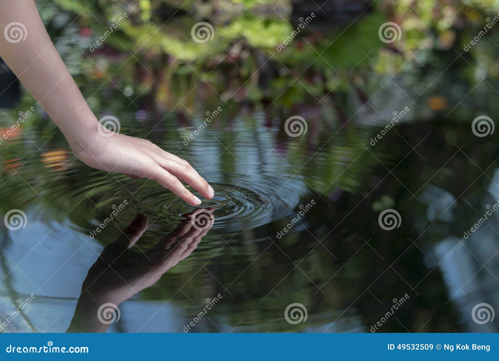 Finger creating ripples stock image. Image of nature - 49532509