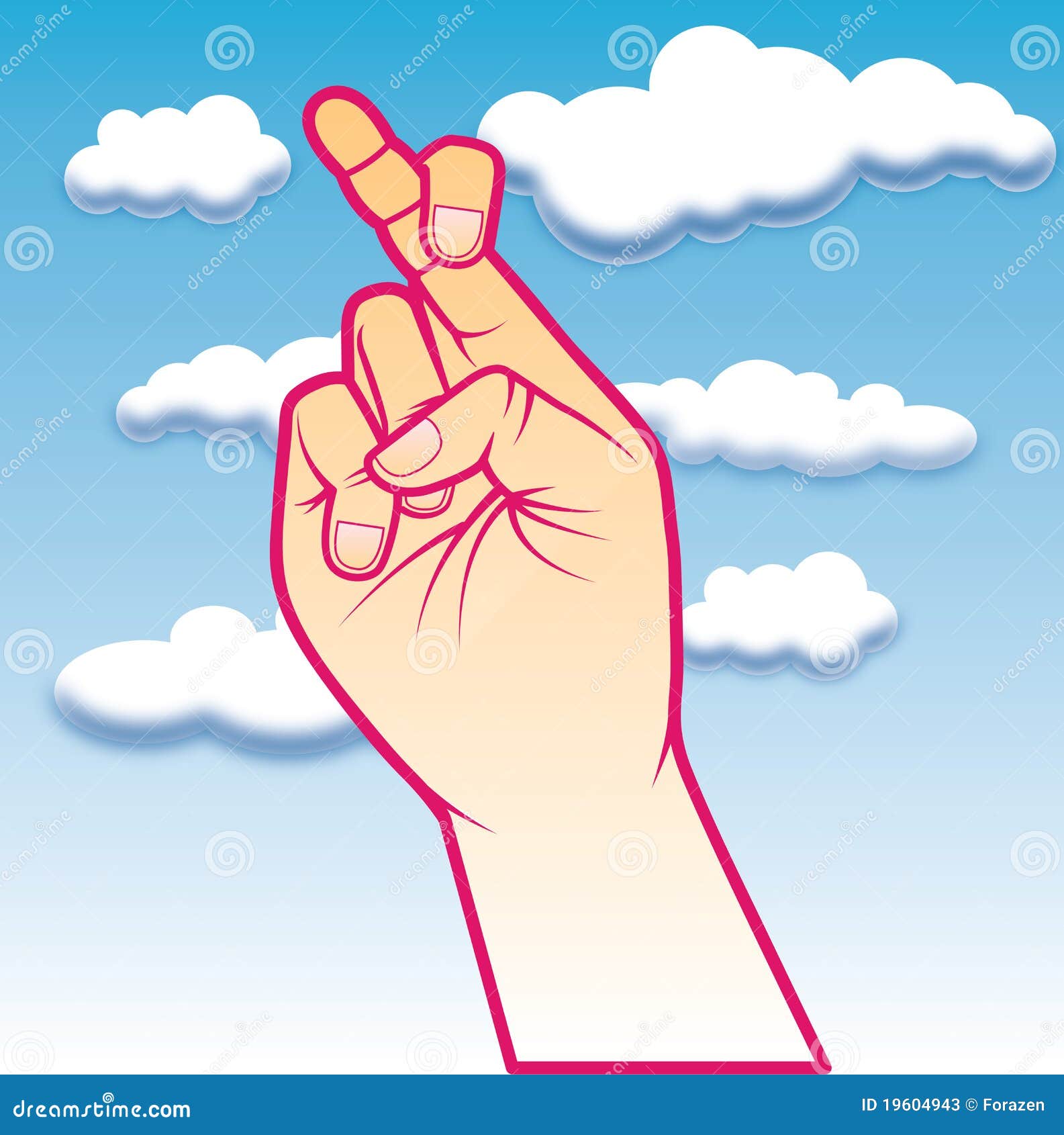 Finger Crossed Human Hand Symbol Icon Vector Illustration ...