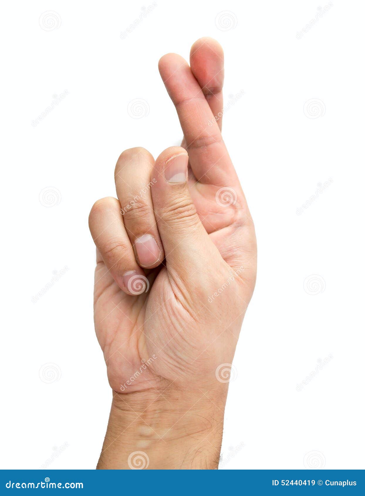 Finger Crossed Hand Sign, Good Luck Symbol Isolated On White. Crossed ...