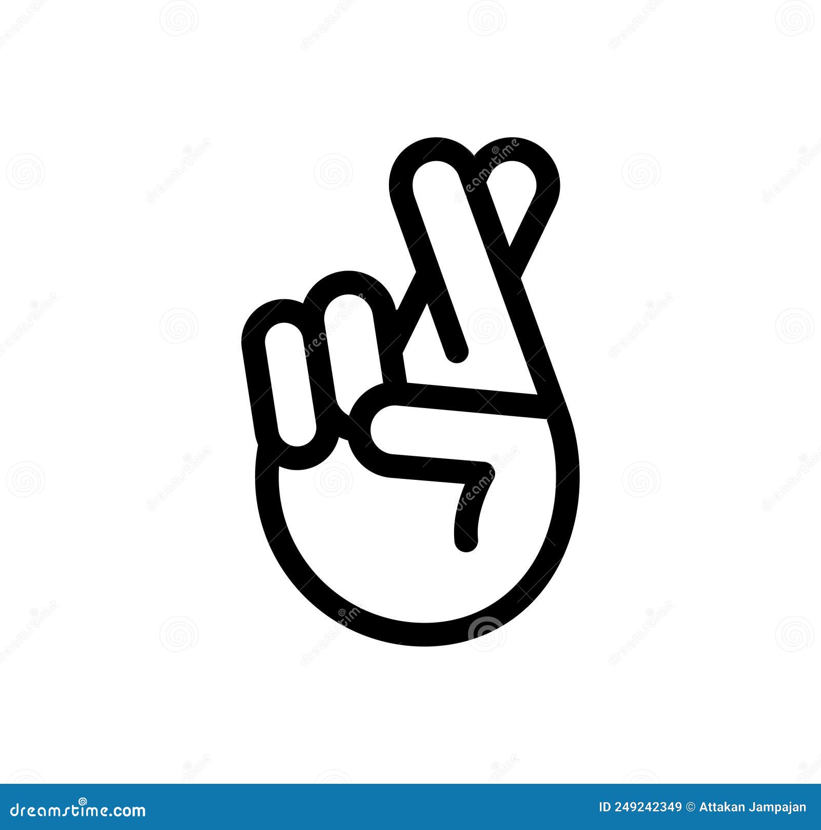 Finger Crossed Linear Icon . Stock Vector - Illustration of belief ...