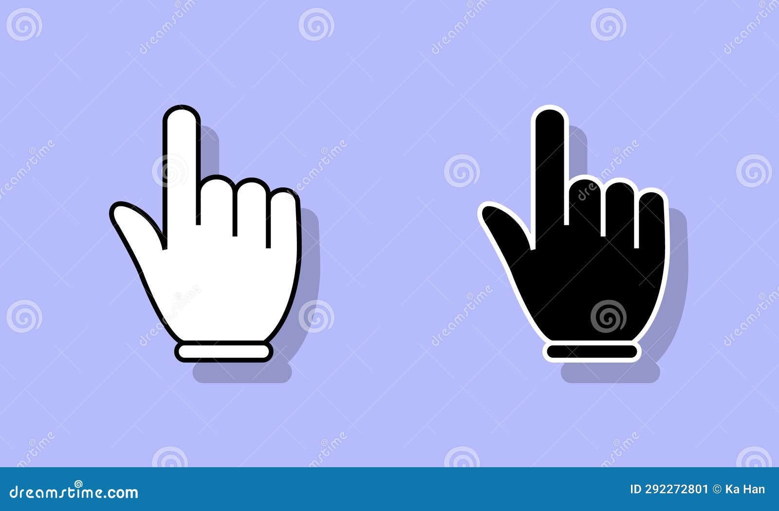 Finger Cursor Icon Vector in Flat Style. Mouse Hand, Pointer Sign ...