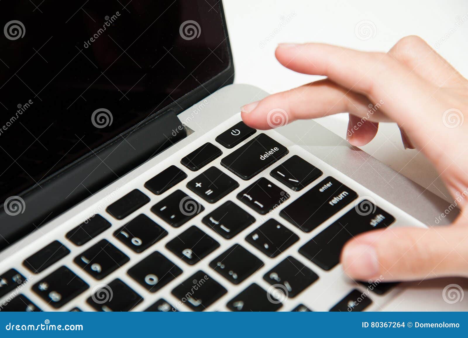 Finger and delete keyboard stock photo. Image of hand - 80367264