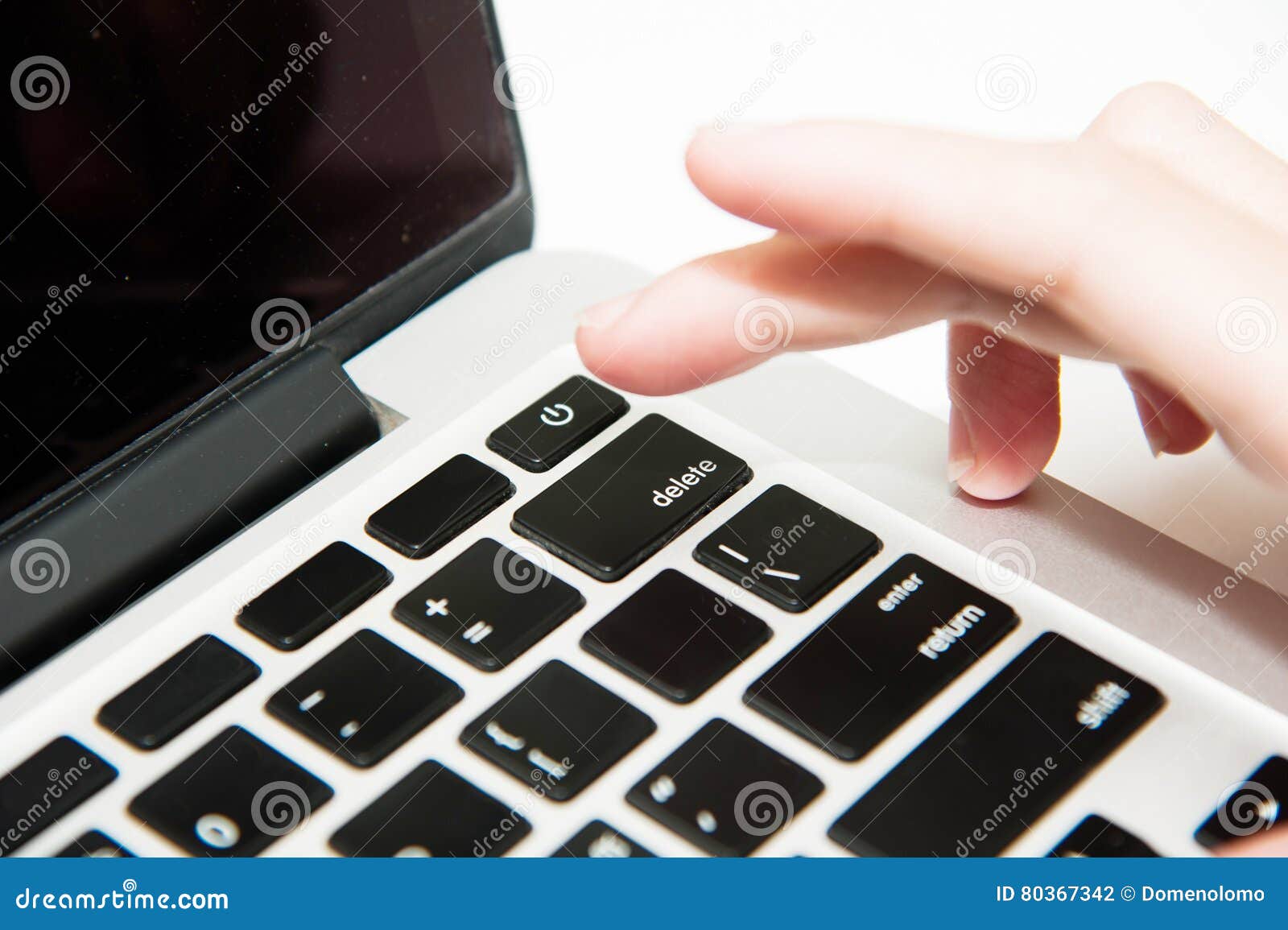Finger and delete keyboard stock photo. Image of black - 80367342