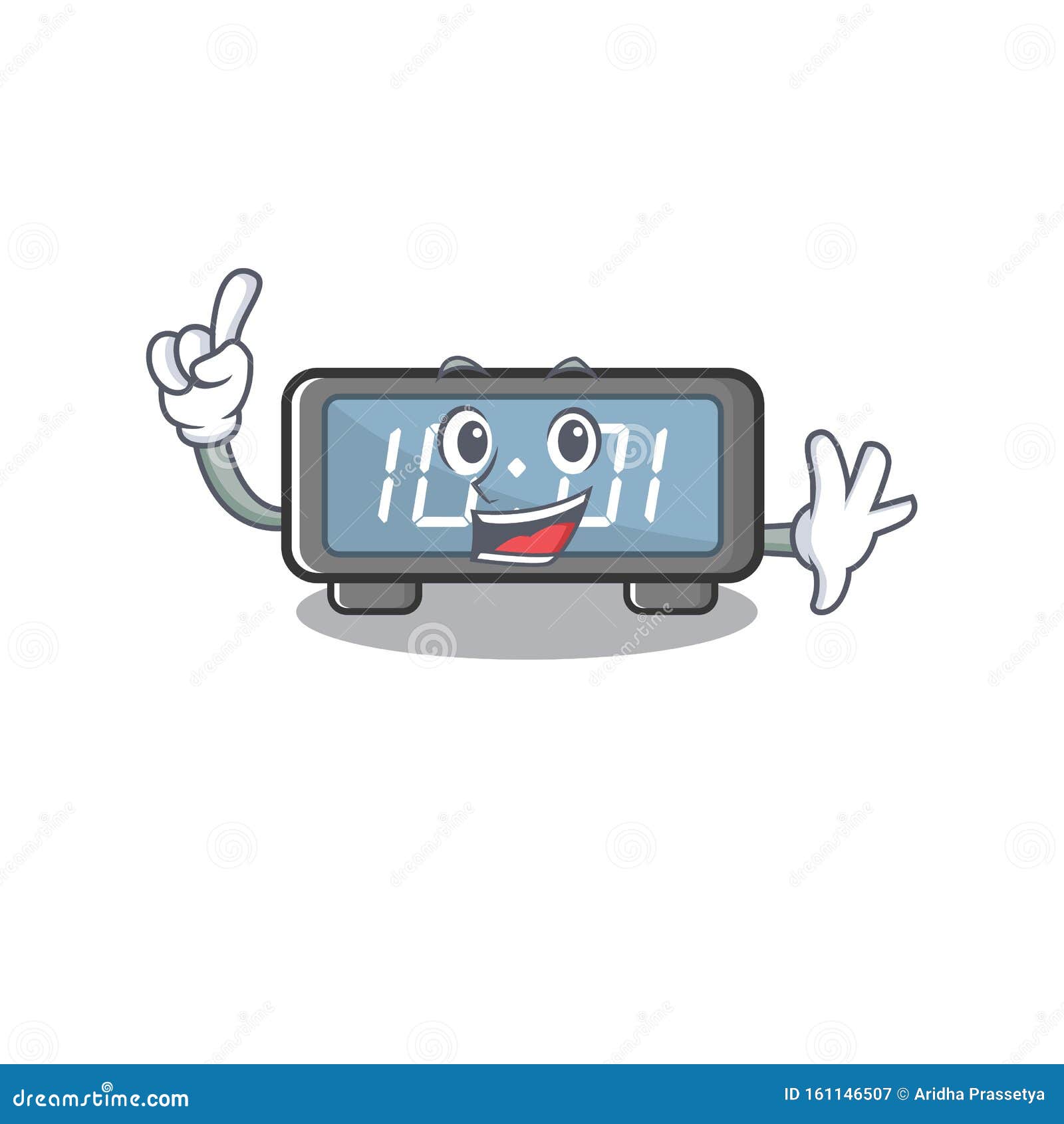 Finger Digital Clock on a Cartoon Chair Stock Vector - Illustration of ...