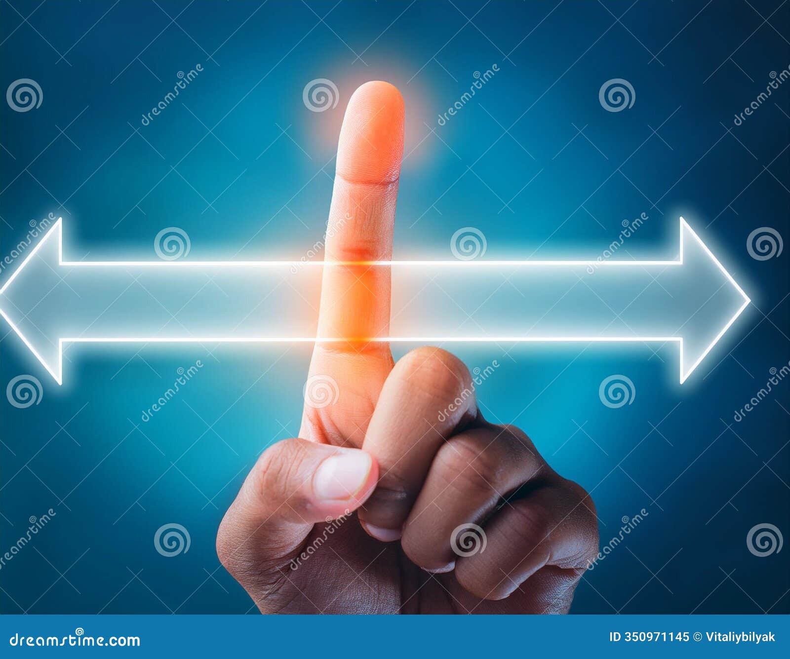 Finger Divided by a Blurred Line, Indicating a Decision Point or a ...
