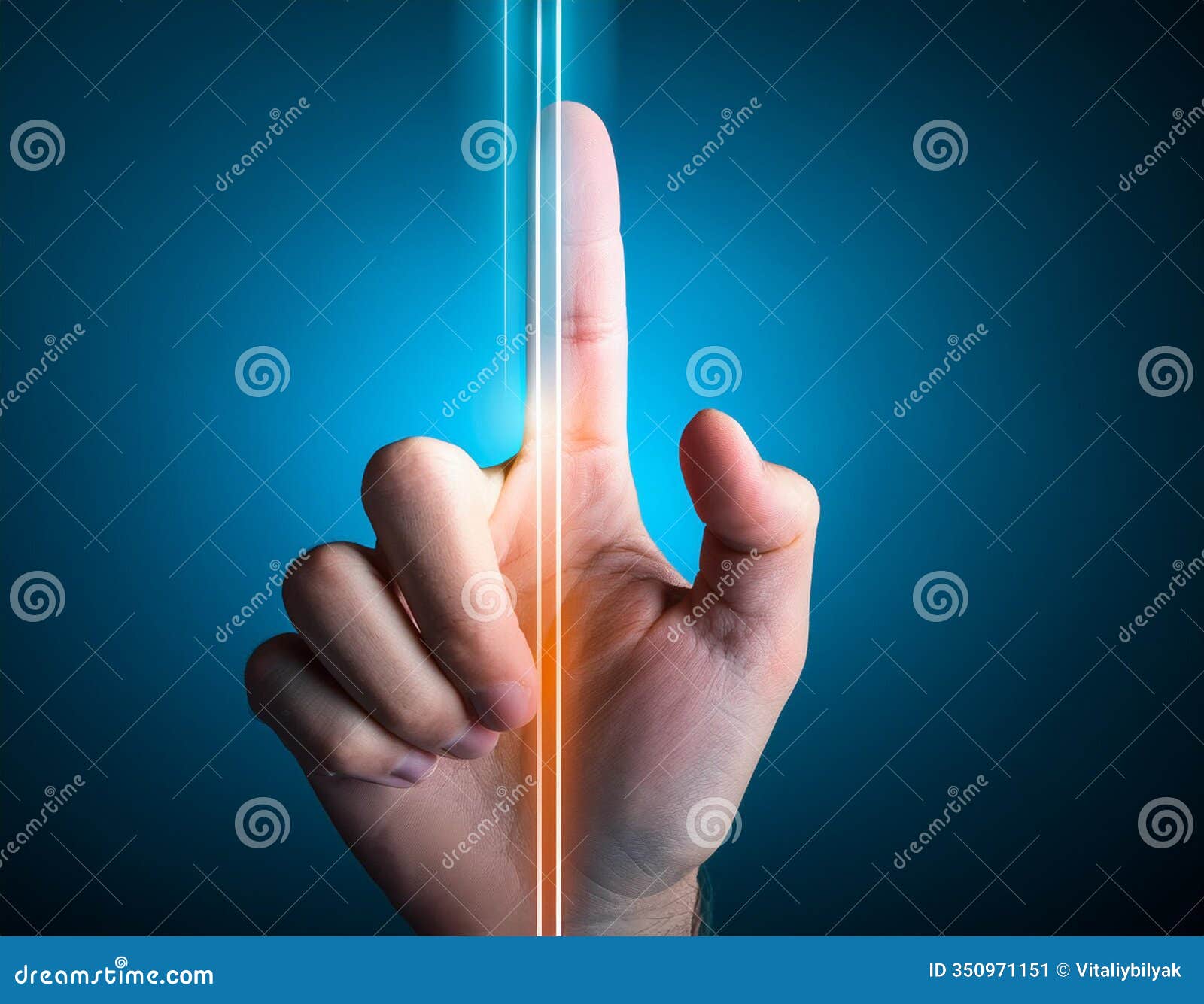 Finger Divided by a Blurred Line, Indicating a Decision Point or a ...
