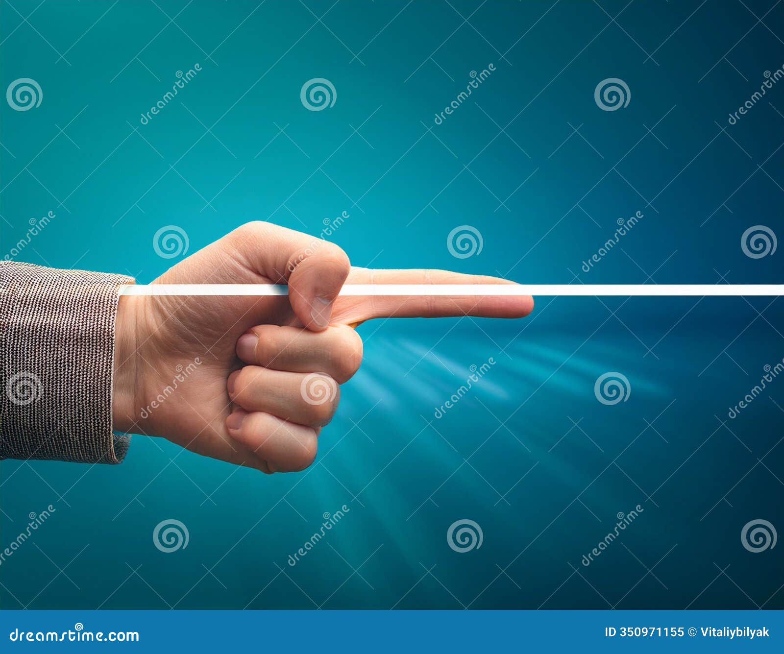 Finger Divided by a Blurred Line, Indicating a Decision Point or a ...