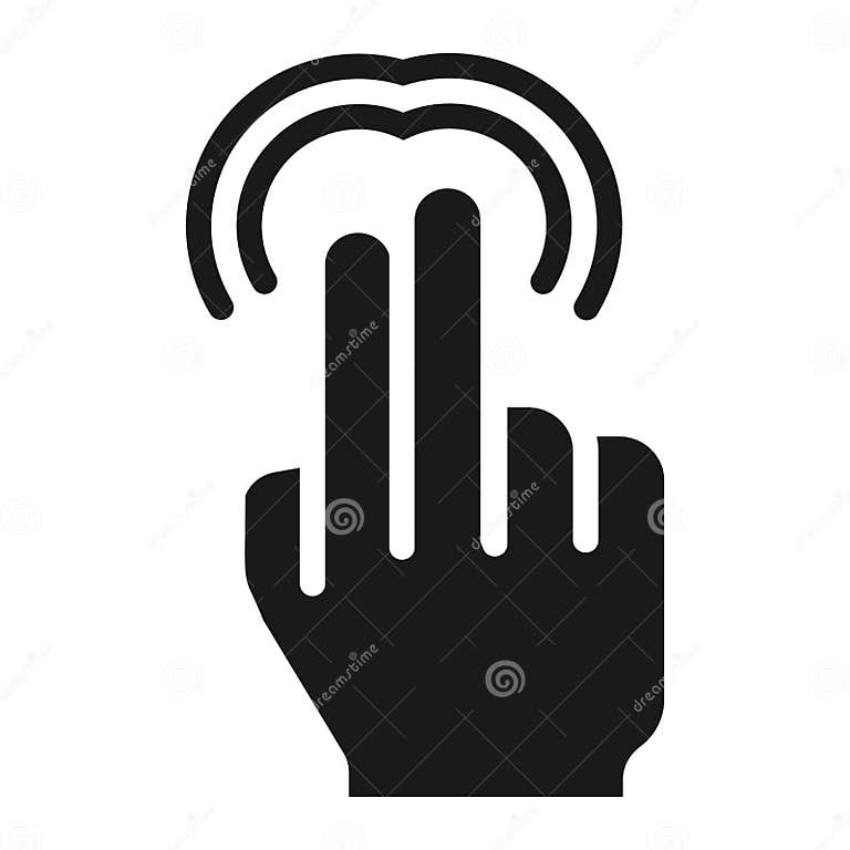 2 Finger Double Tap Solid Icon, Touch and Gestures Stock Vector ...