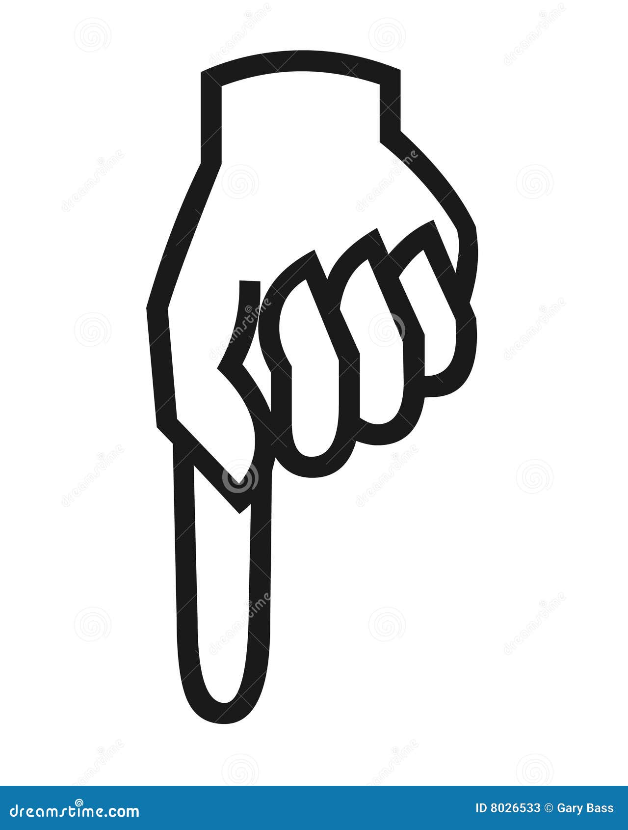 Finger down symbol stock illustration. Illustration of caucasian - 8026533
