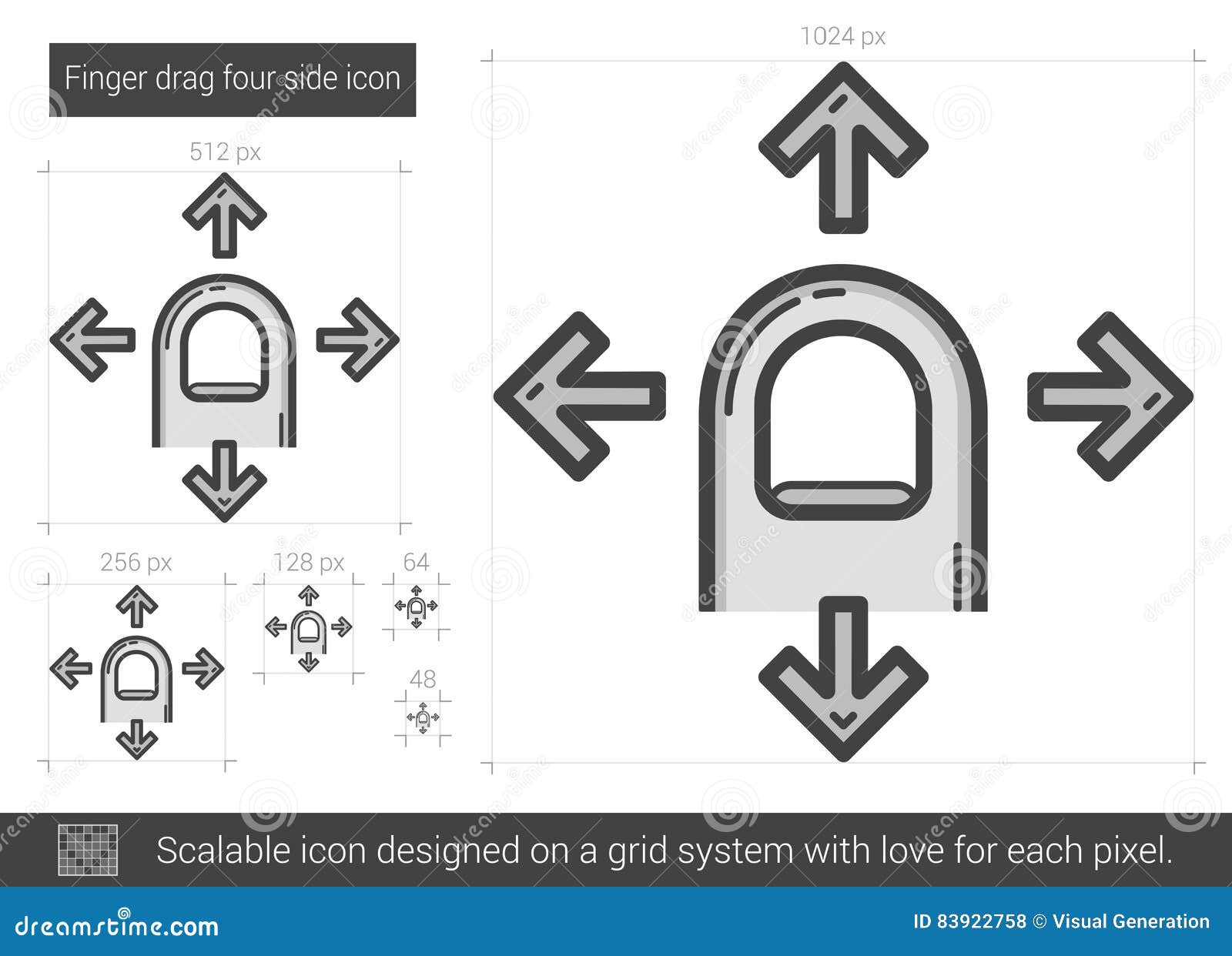 Two Finger Drag Up Line Icon, Gesture And Hand, Flick Sign, Vector ...
