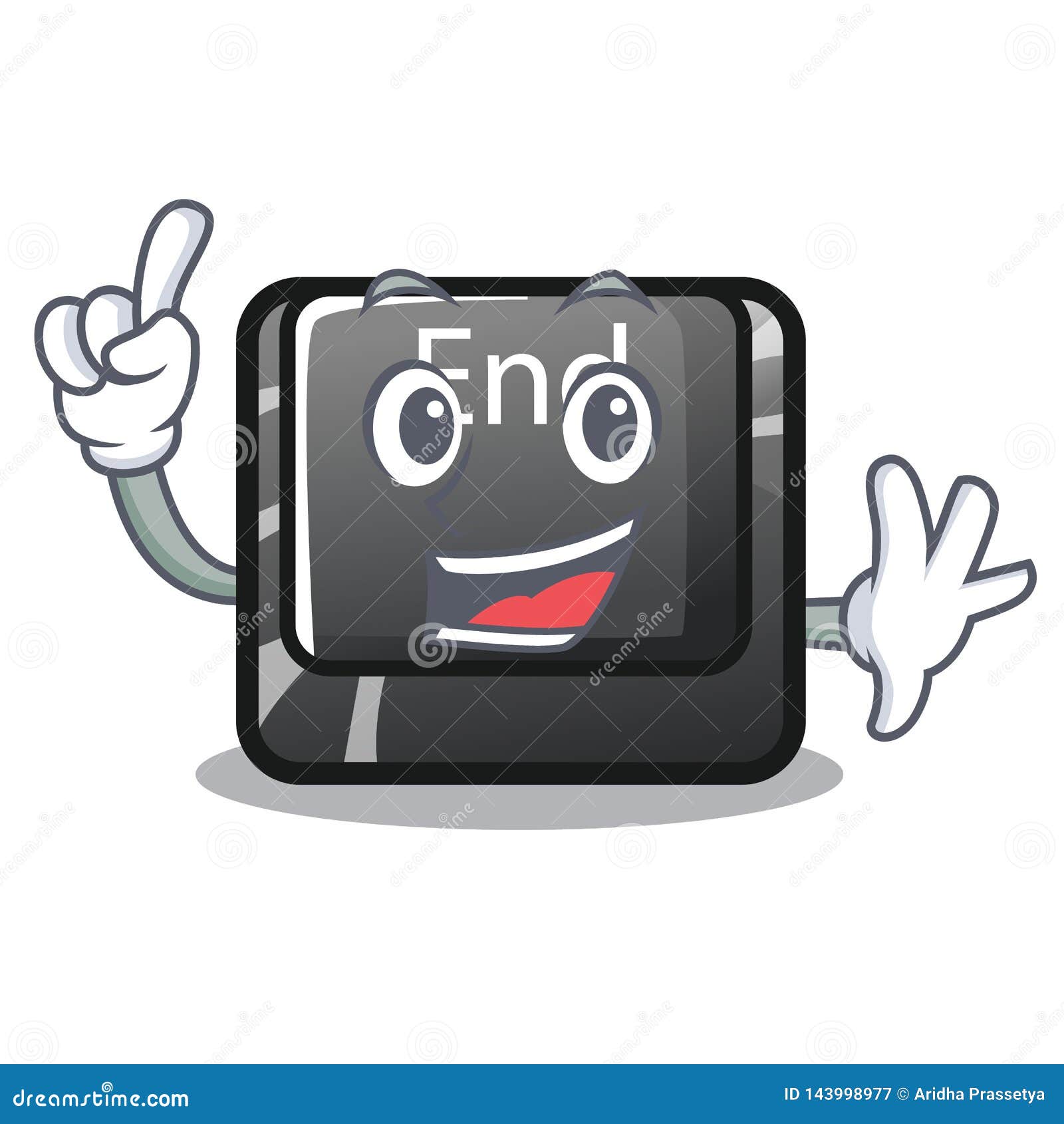 Finger End Button Located on Cartoon Keyboard Stock Vector ...