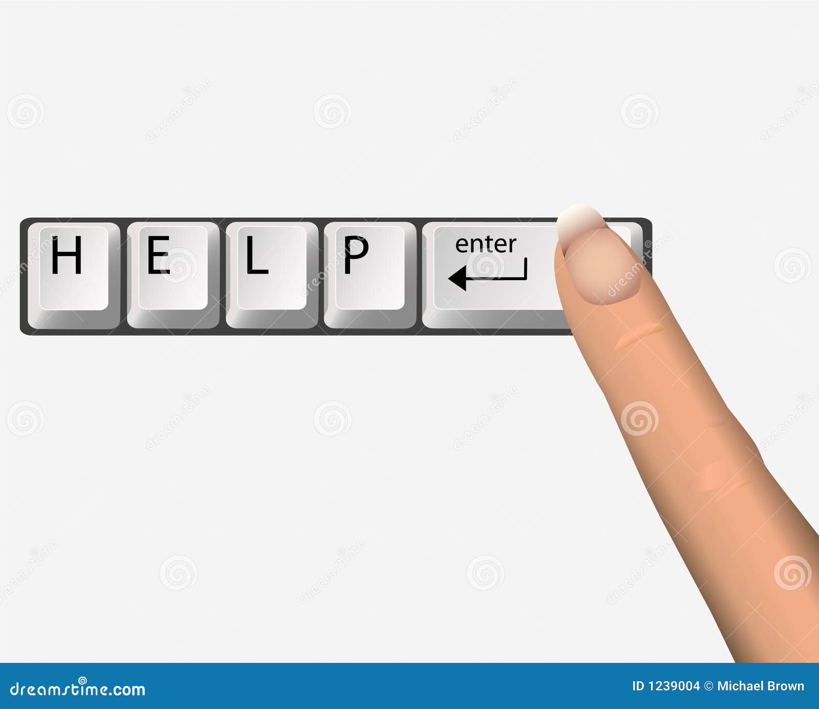 Finger Enter Help Key stock vector. Illustration of vector - 1239004
