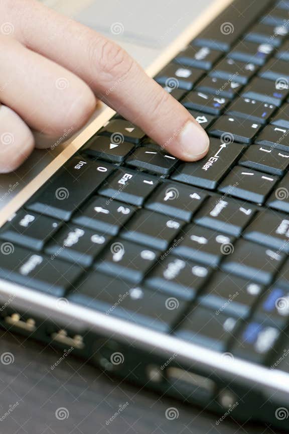 Finger on enter key stock photo. Image of detailed, details - 7403546