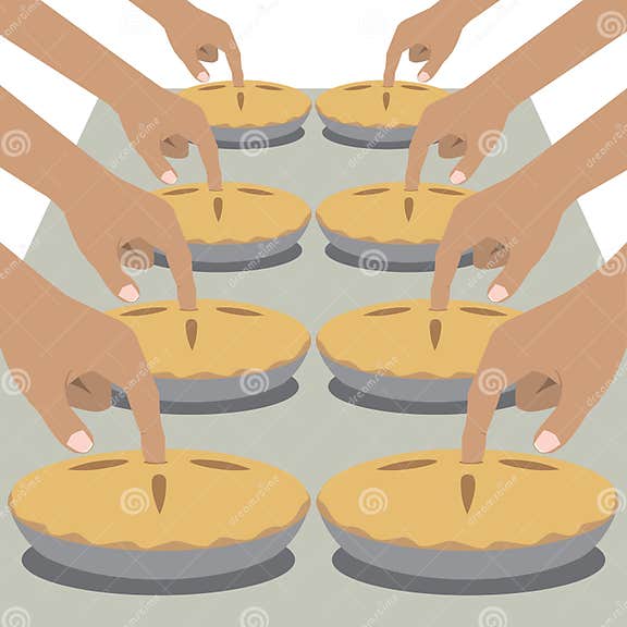 A Finger in Every Pie stock illustration. Illustration of fingernails ...