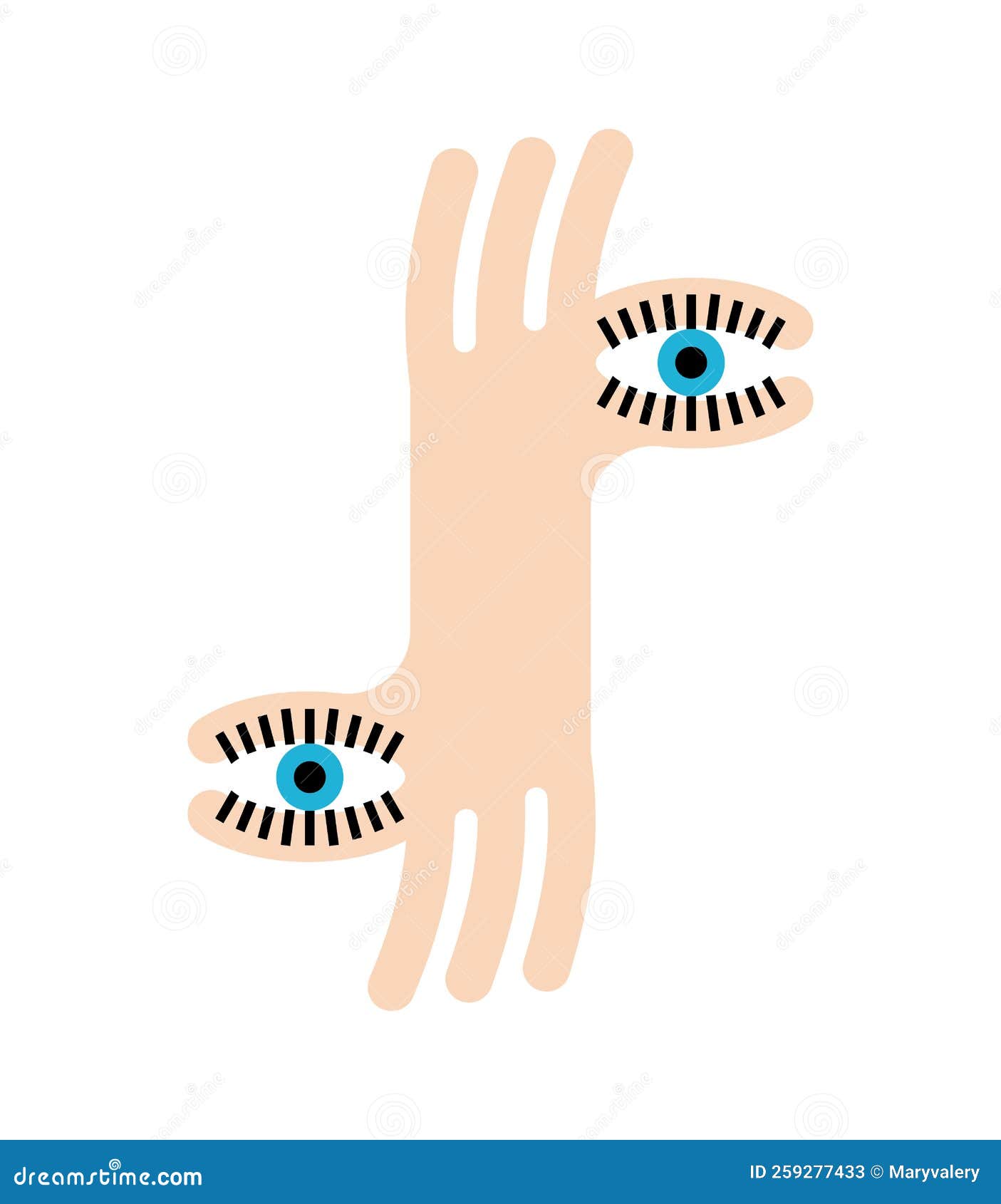 Finger Eye. Binoculars Hand Gesture Stock Vector - Illustration of ...