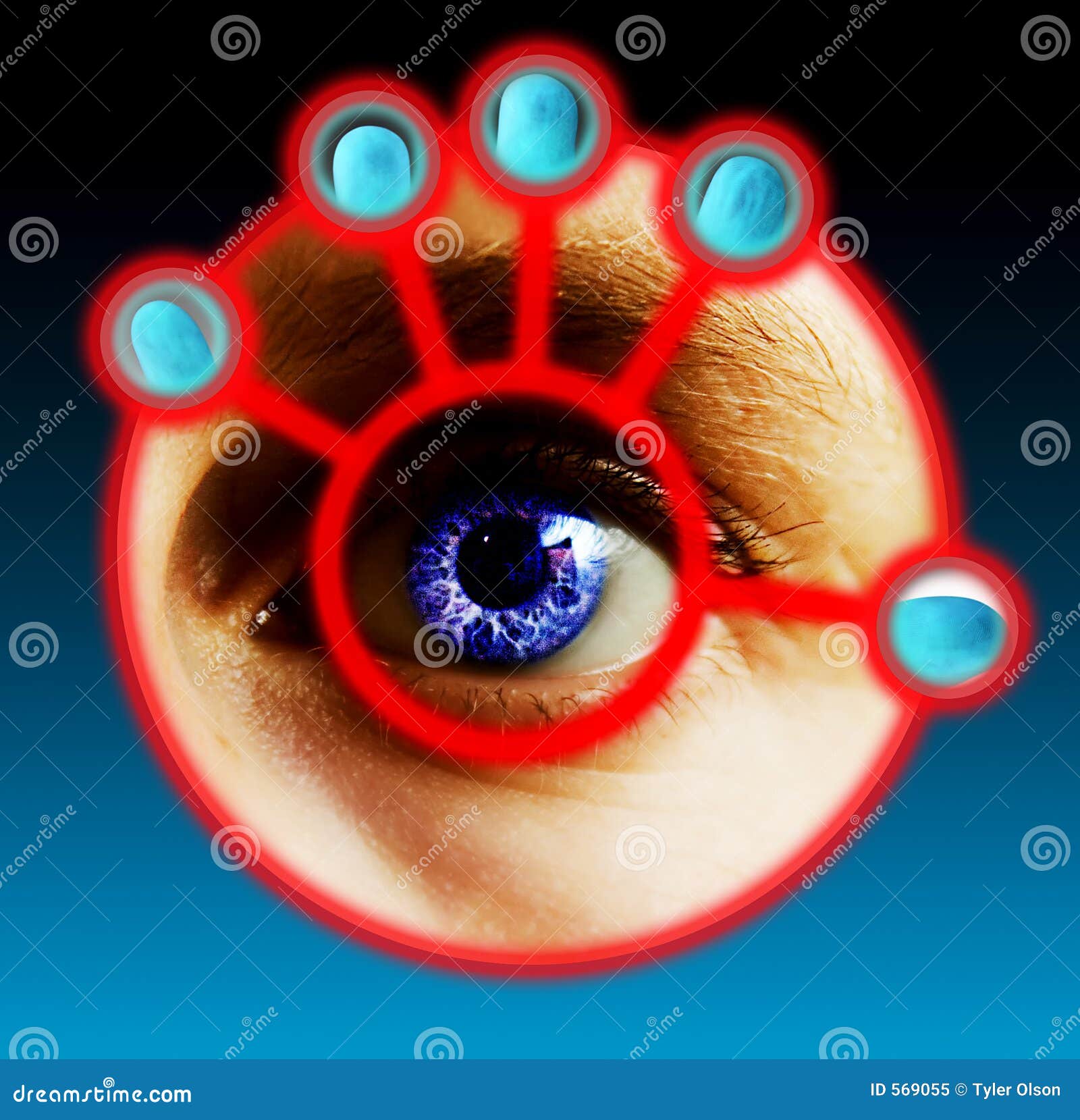 Finger and Eye Scan stock image. Image of future, ball - 569055
