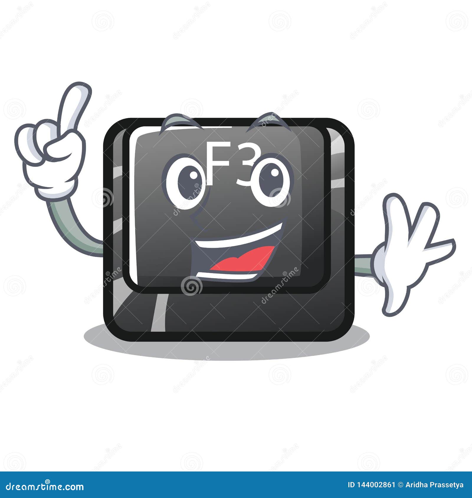 Finger F3 Button Installed on Cartoon Computer Stock Vector ...
