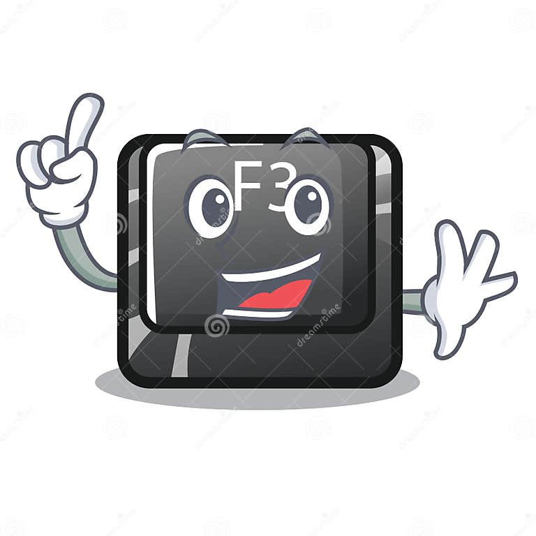 Finger F3 Button Installed on Cartoon Computer Stock Vector ...