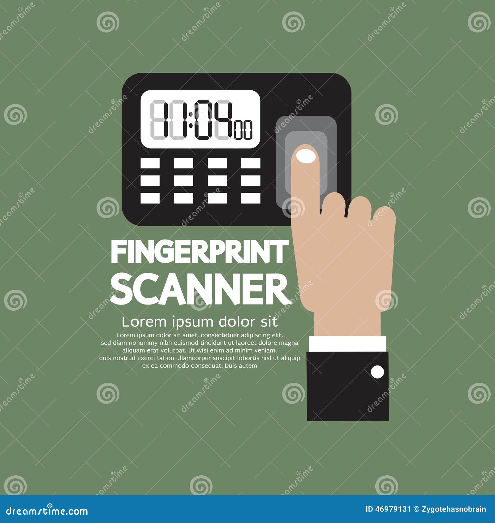 Fingerprint Scanner Concept. Digital And Cyber Security, Biometric ...