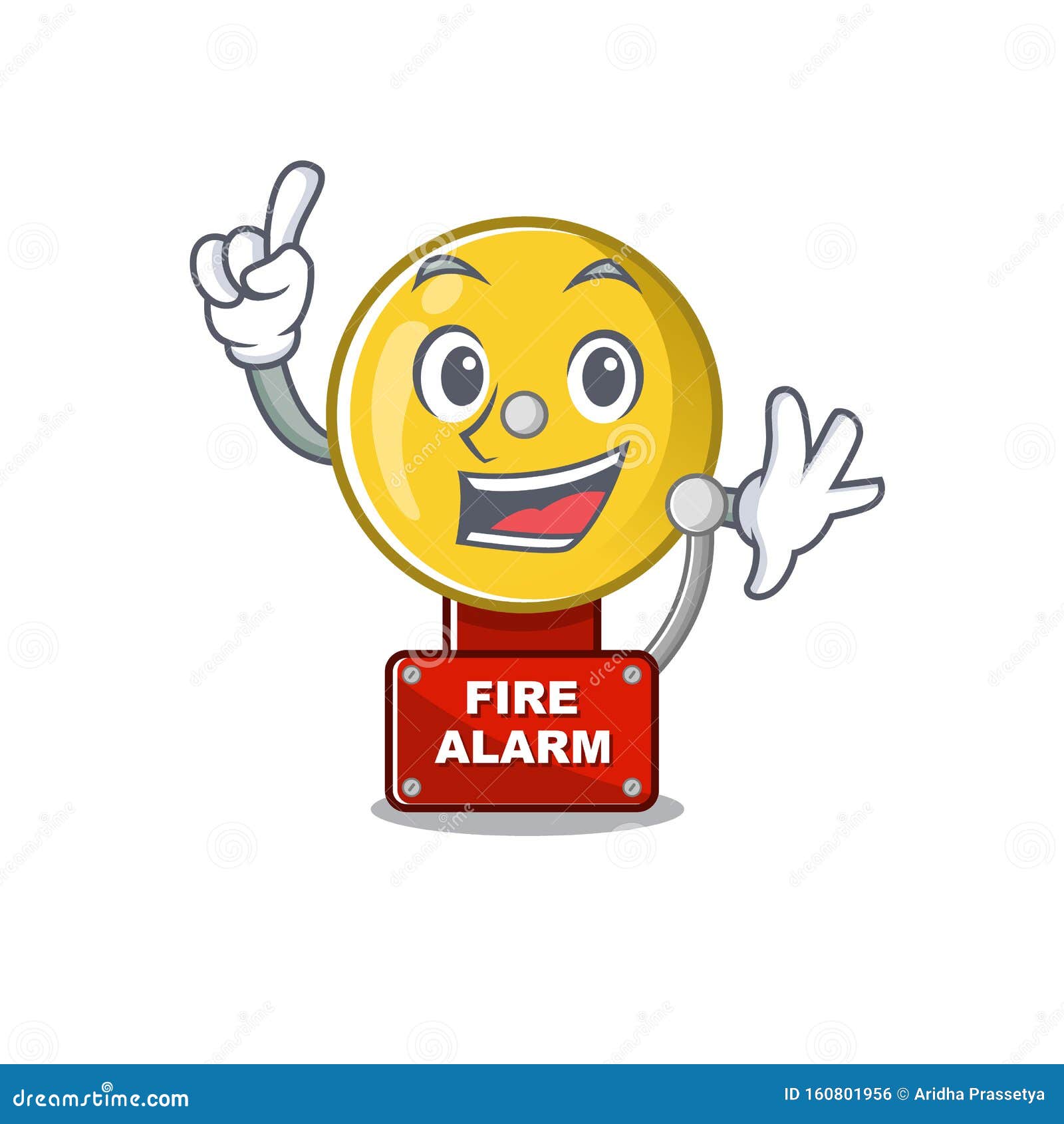 Finger Fire Alarm in the a Cartoon Stock Vector - Illustration of cute ...
