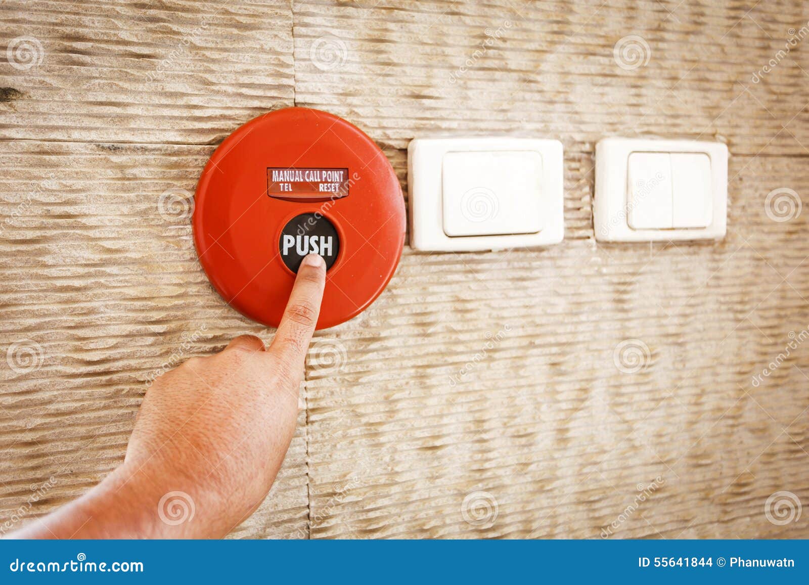 Finger on fire alarm stock photo. Image of path, bell - 55641844