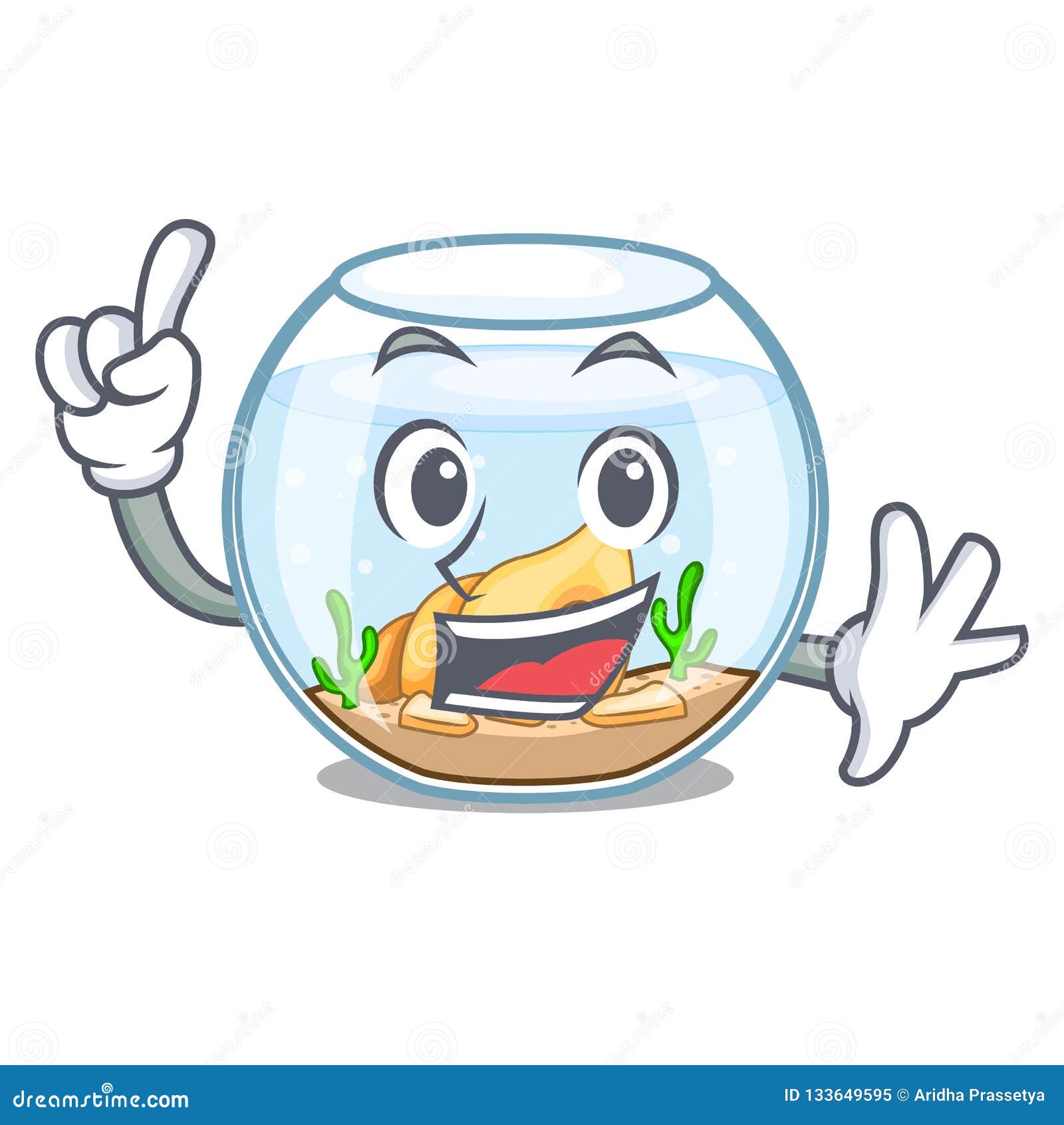 Finger Fishbowl in a Funny on Cartoon Stock Vector - Illustration of ...