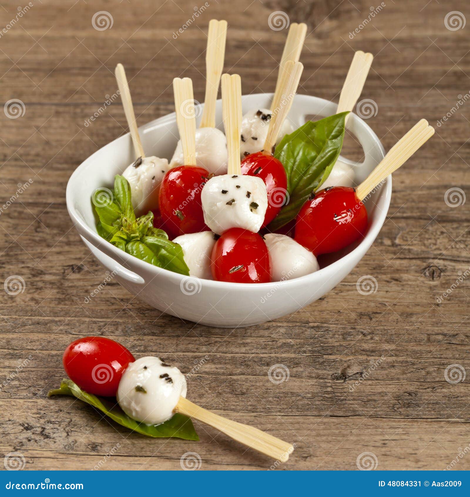 Finger food. Mini caprese. stock image. Image of appetizer - 48084331