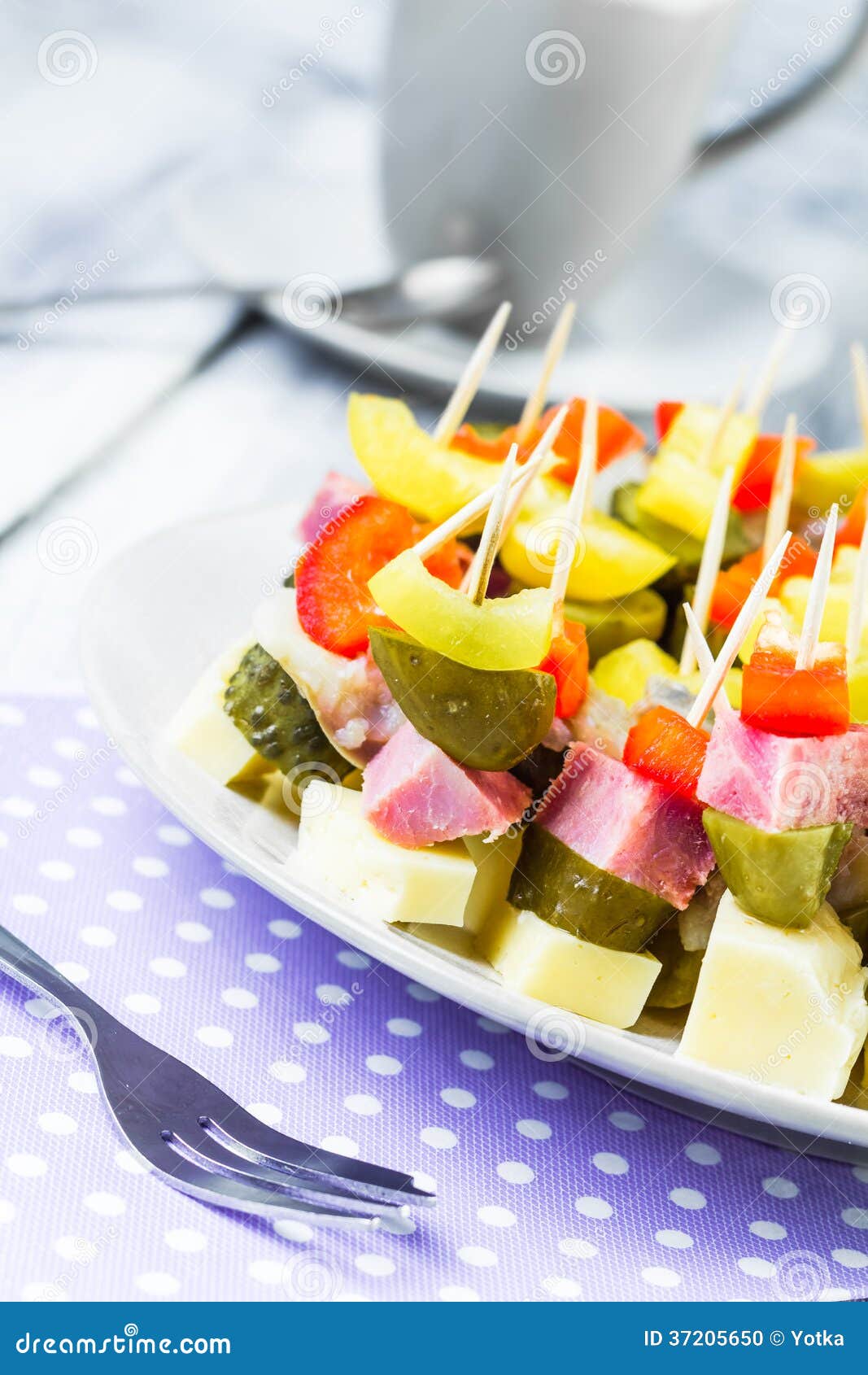 Finger Foods Toothpicks Appetizer Stock Photo - Image of banquet ...