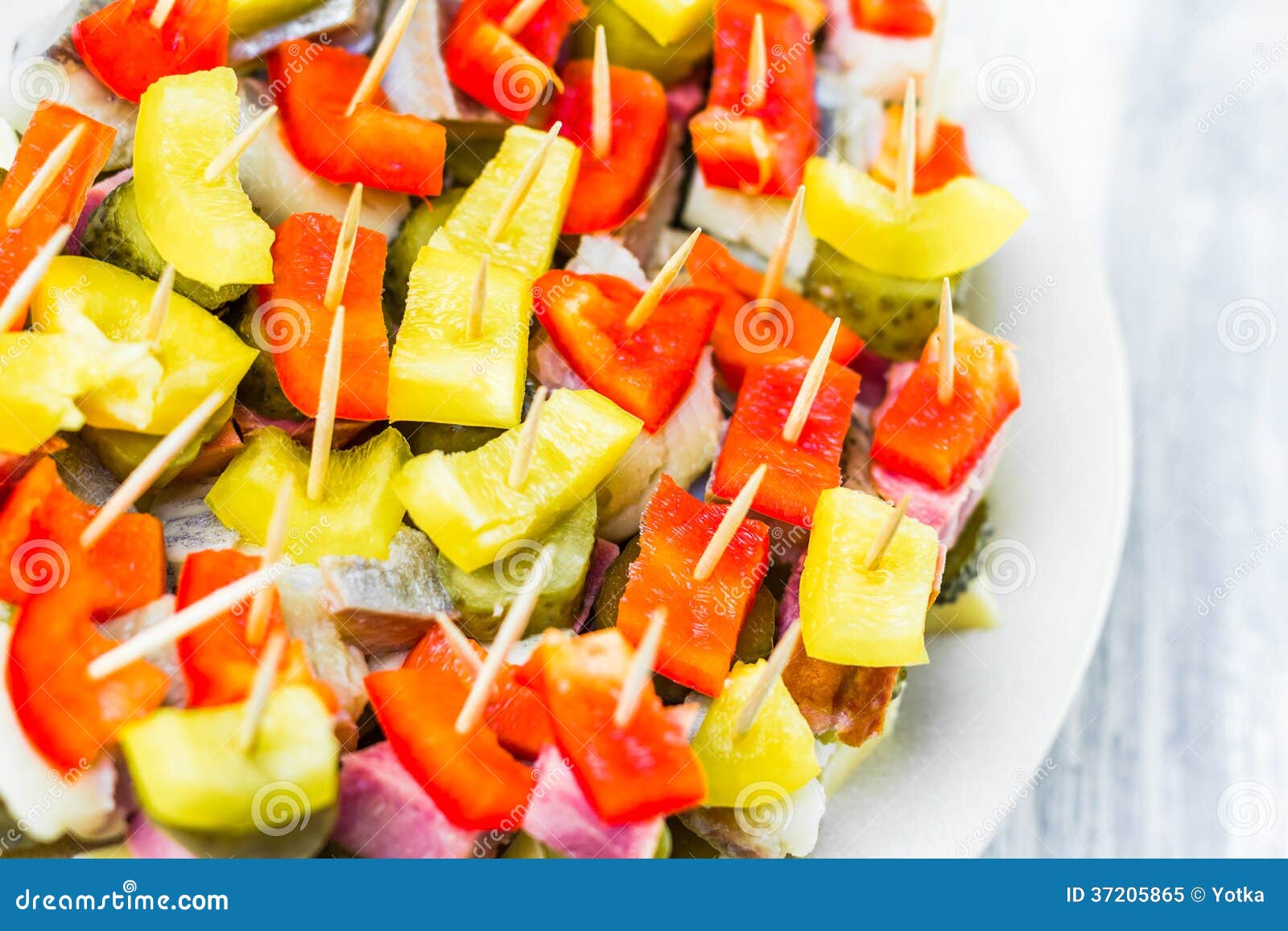 Finger Foods Toothpicks Appetizer Stock Image - Image of dinner ...