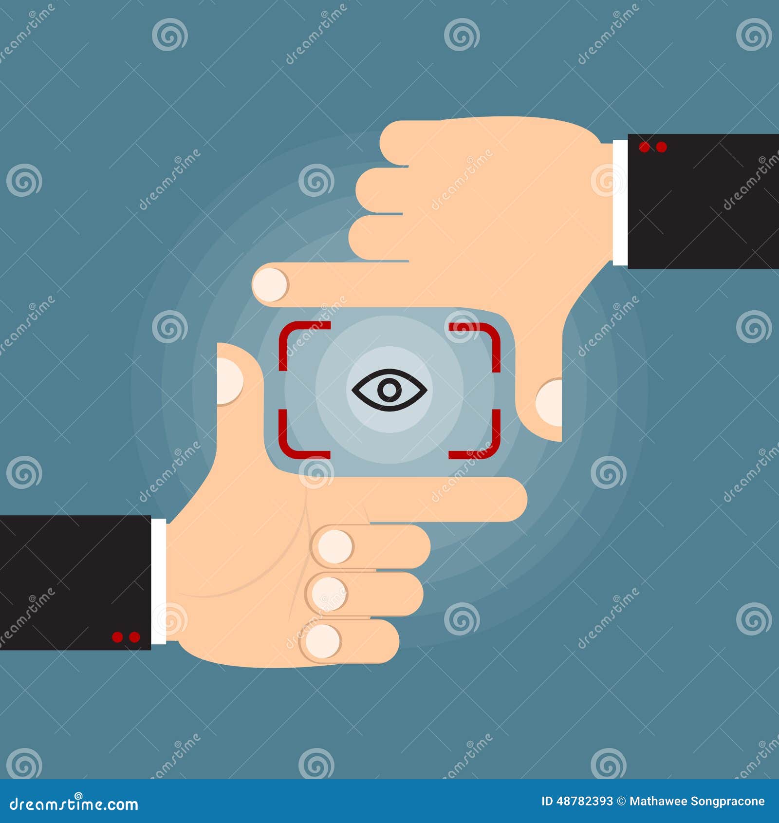 Focus Vision Eye Ball Background Of Arrow Target Magnifier With Flat ...