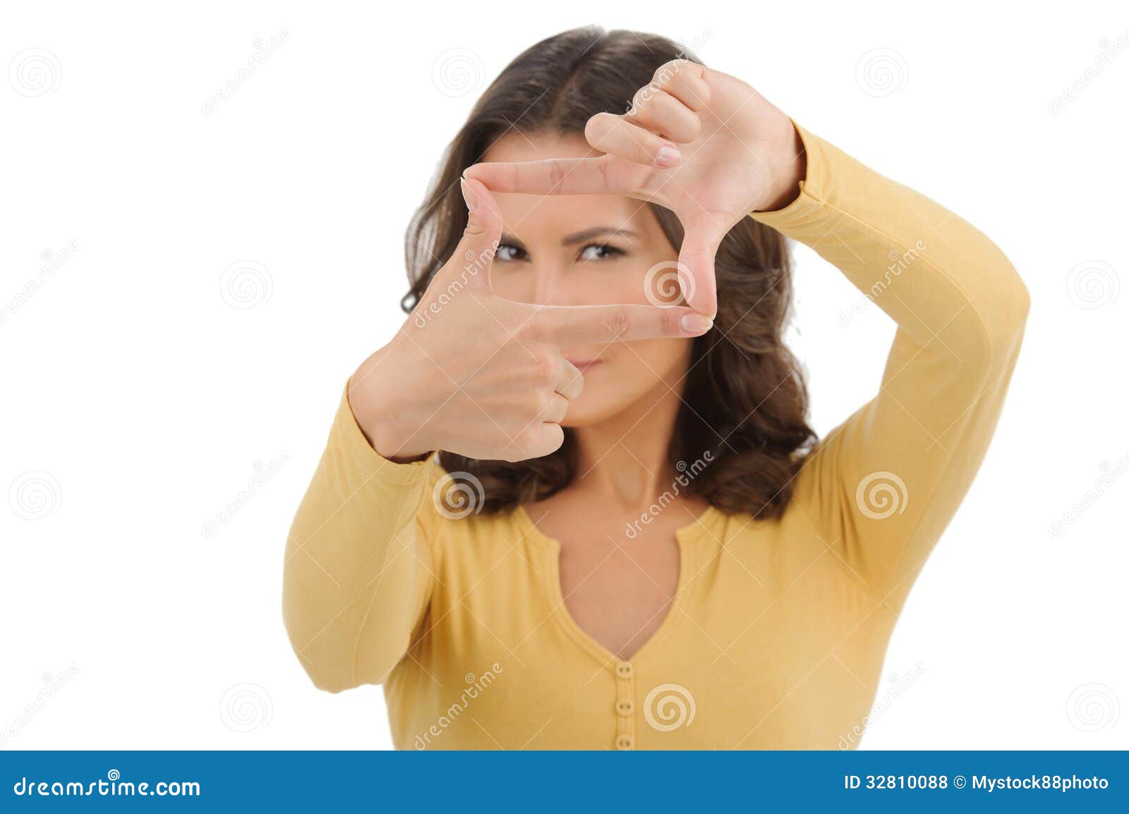 Finger frame. stock photo. Image of beautiful, studio - 32810088