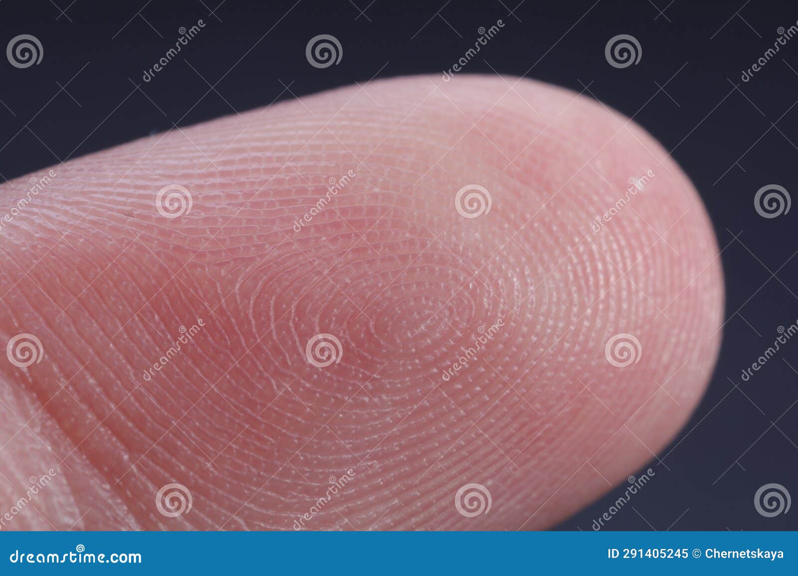Finger with Friction Ridges on Dark Background, Macro View Stock Image ...