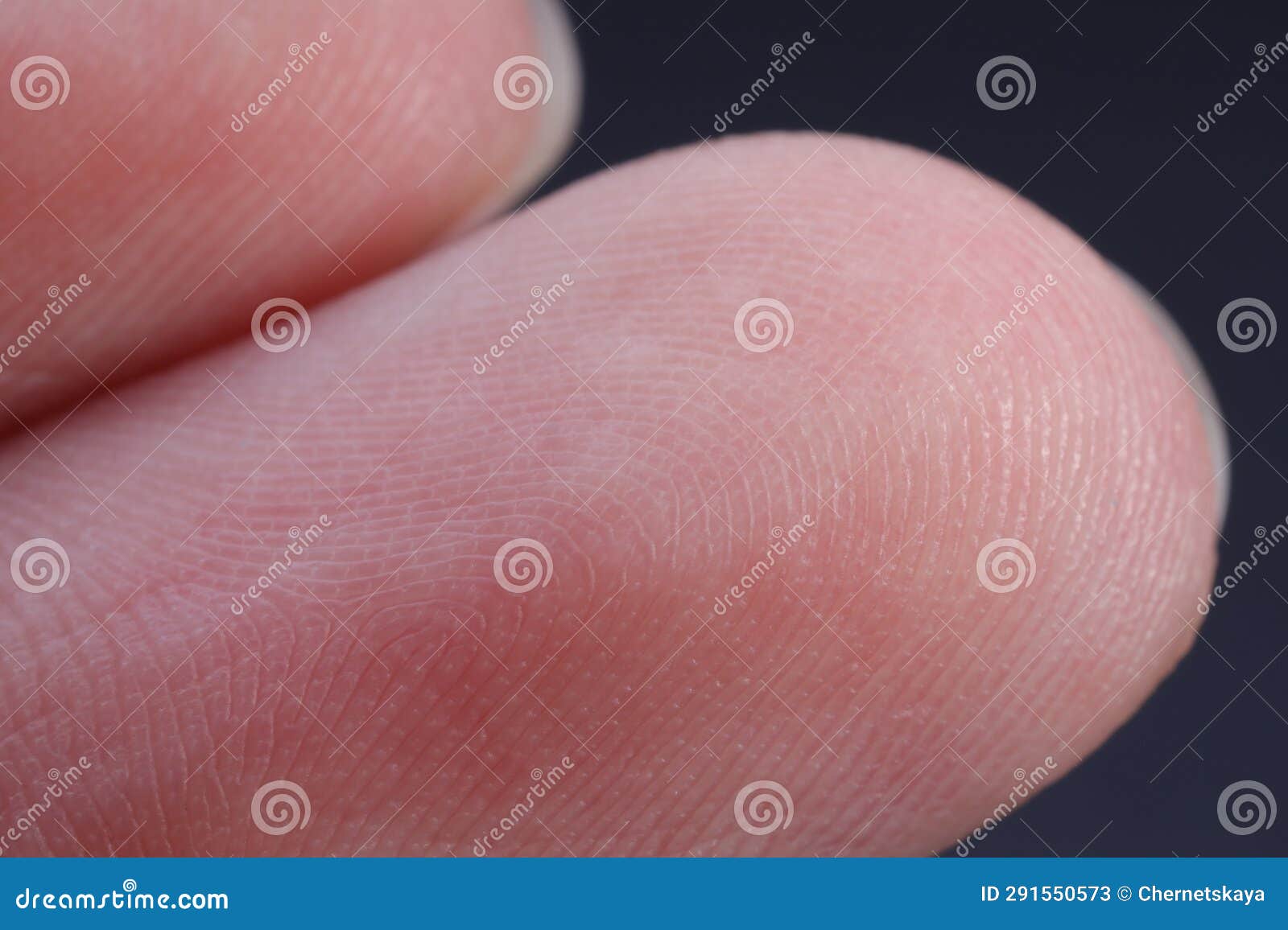 Finger with Friction Ridges on Dark Background, Macro View Stock Image ...