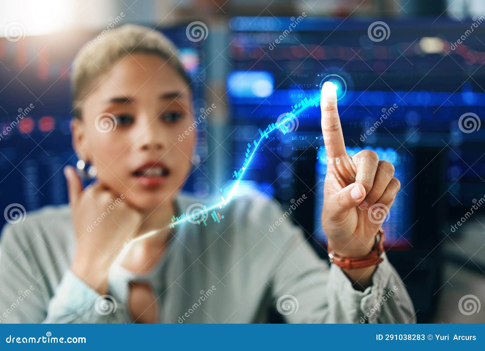 Finger, Future and Digital Transformation with a Woman Programmer in an ...