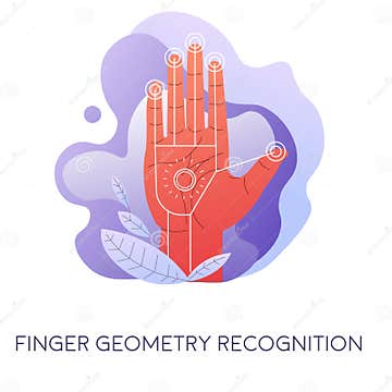 Finger Geometry Recognition, Scanning Hand for Access Vector Stock ...