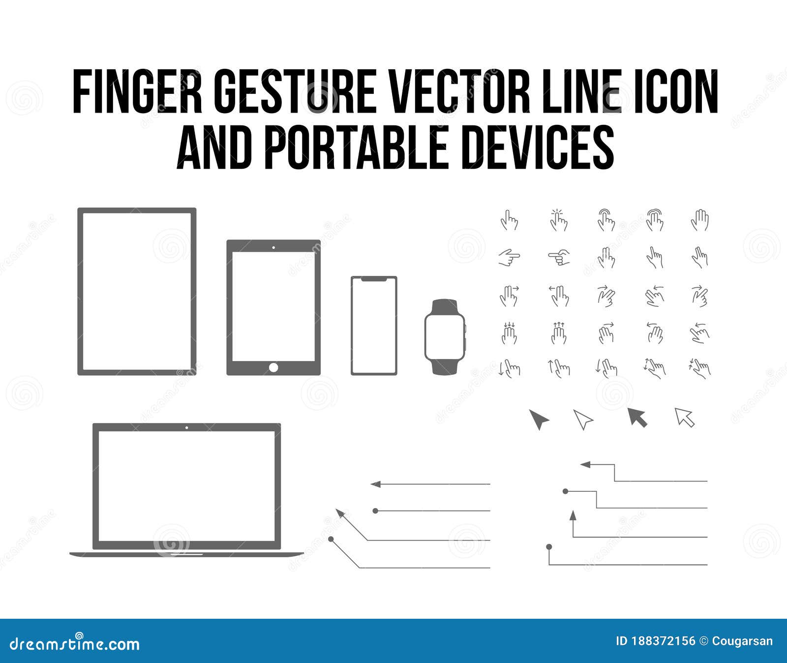 Tap Gesture Of Computer Mouse. Pointer Finger Black Line Icon. Cursor ...