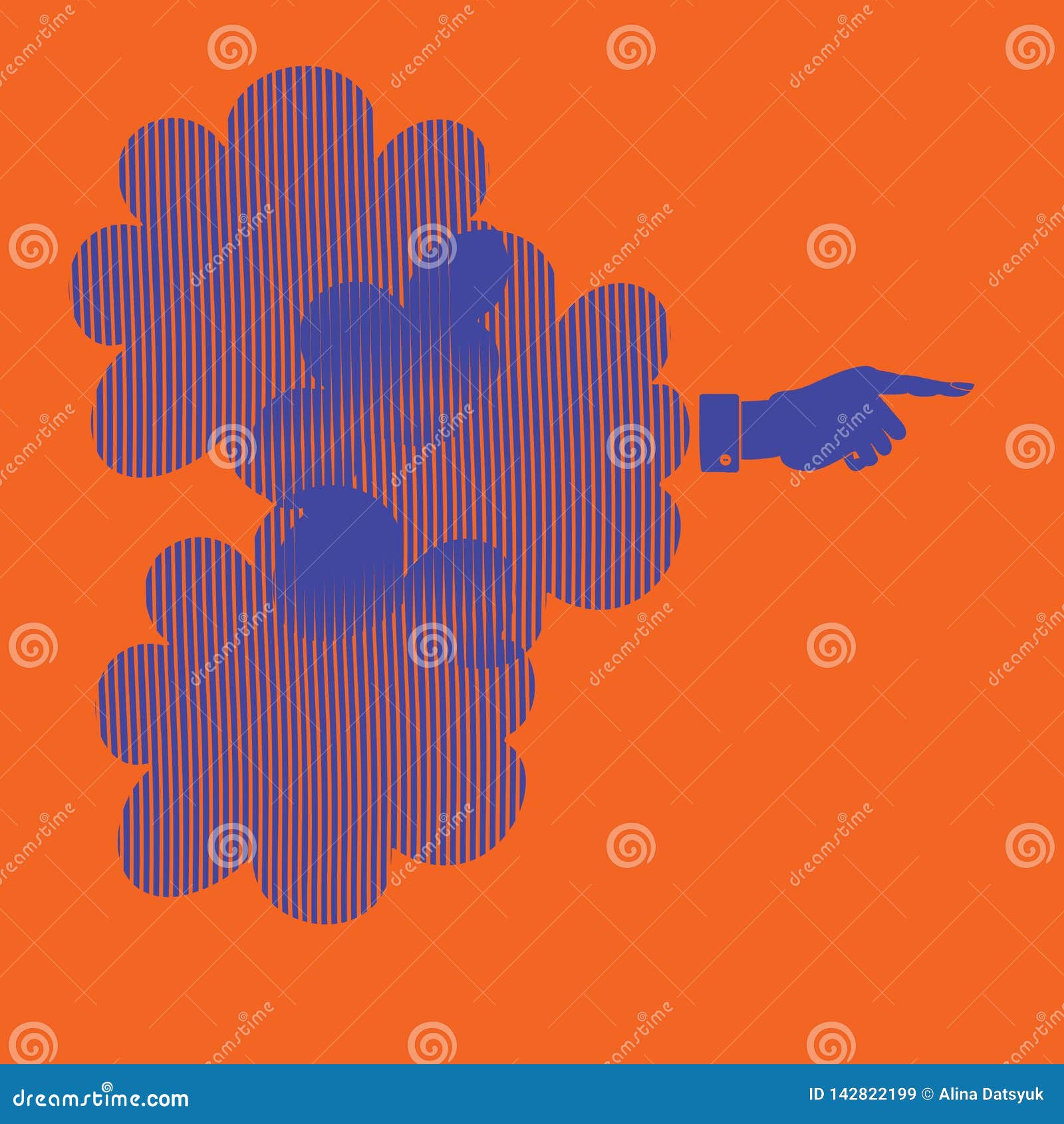 Finger of God Pointing from the Clouds. Direction Sign Stock ...