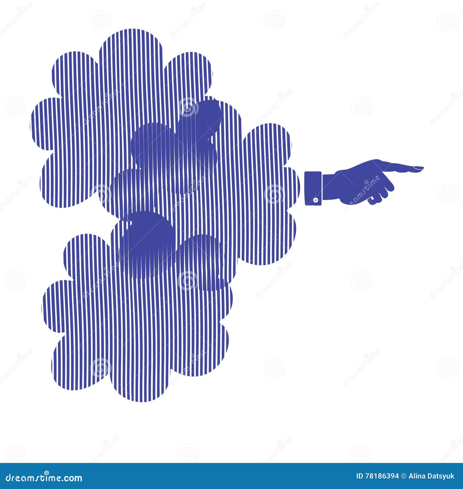 Finger of God Pointing from the Clouds. Stock Illustration ...