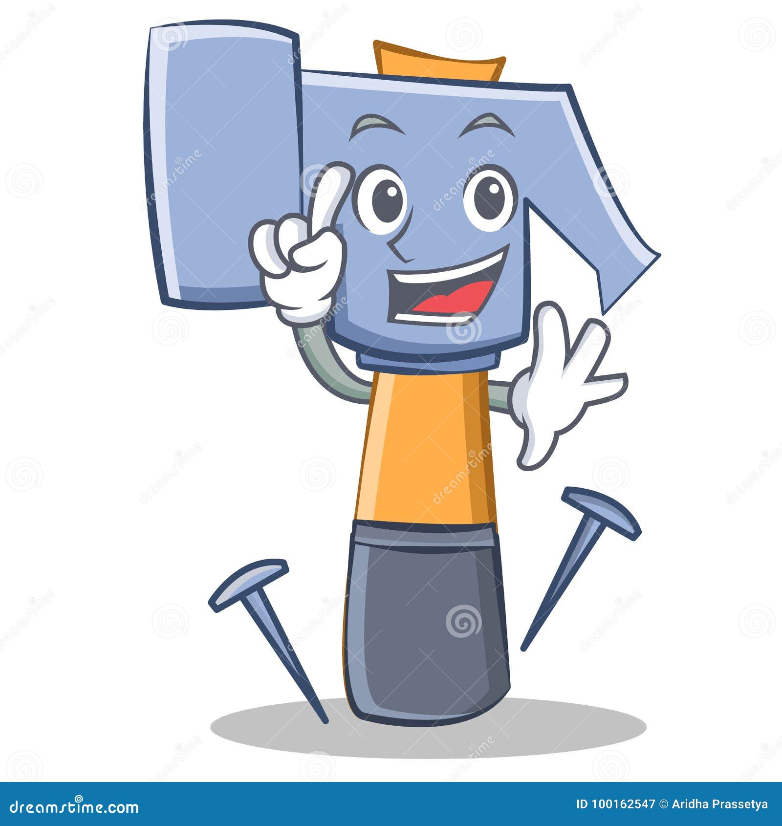 Finger Hammer Character Cartoon Emoticon | CartoonDealer.com #100162547