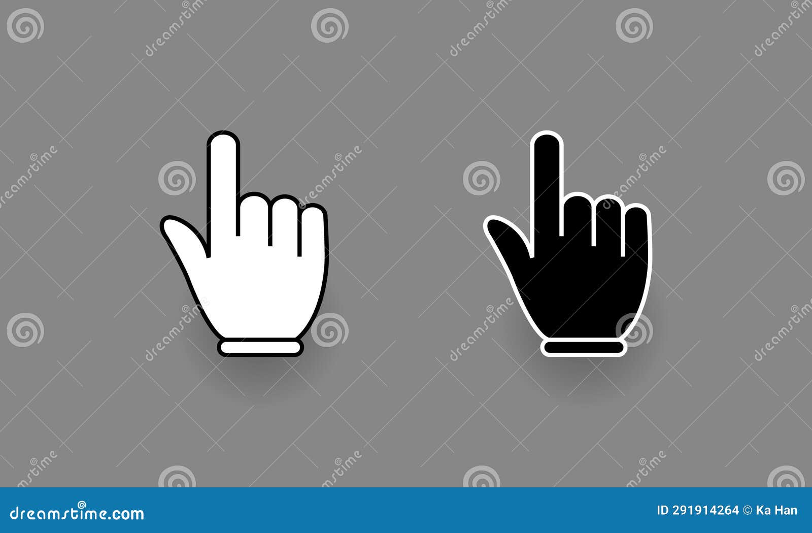 Finger Hand Cursor Icon Vector in Flat Style. Mouse Pointer Sign Symbol ...